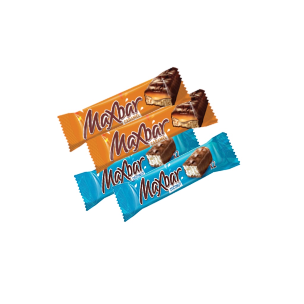 Maxbar Mini Bar / Caramel & Nougat Bar 42G / Coconut Bar 40G | Shopee ...