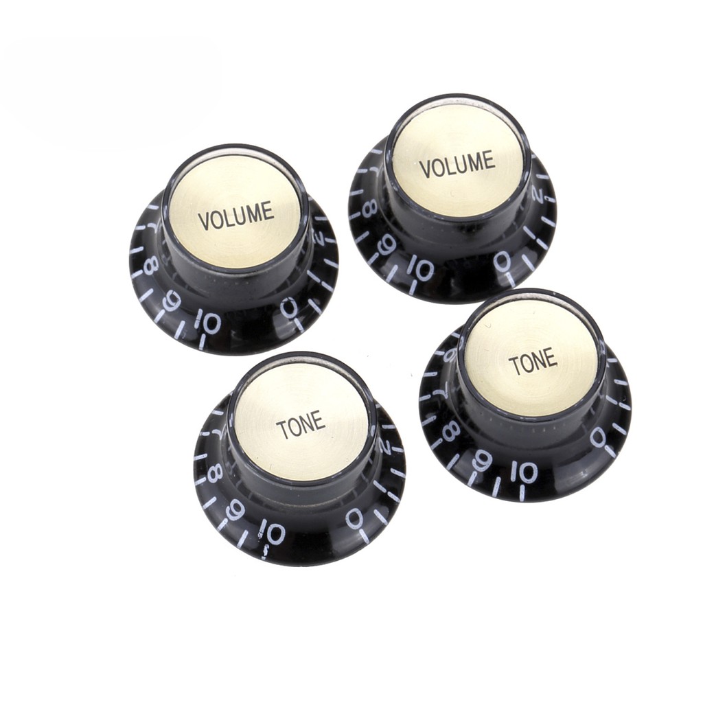 Musiclily Pro Metric Size Guitar Reflector Knobs Top Hat Bell 2 Volume ...