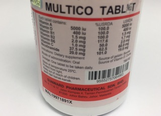 Sunward Multico Tablet (180 Tabs) | Shopee Malaysia