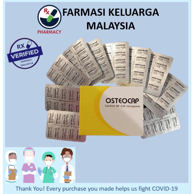 MEGA Osteocap Calcitriol (Rocaltriol) BP 0.25 mcg 10's (Strip) | Shopee ...