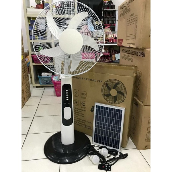 Solar Fan Stand Outdoor Solar DC Fan Portable USB Rechargeable Kipas ...