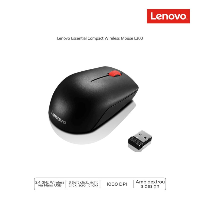 Lenovo Essential Compact Wireless Mouse L300 | Shopee Malaysia
