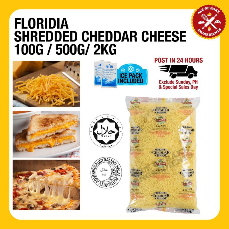 Floridia Shredded cheddar FINE cheese 2kg | Shopee Malaysia