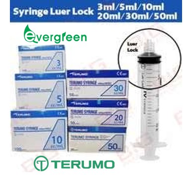 Terumo Syringe without needle 1ml ( slip )/ 3ml/ 10ml/ 20ml/ 50ml ( Luer Lock ) | Shopee Malaysia