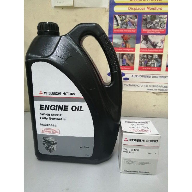 MITSUBISHI 5w40 engine oil 4L fully Synthetic CF MZ320362 FREE oil ...