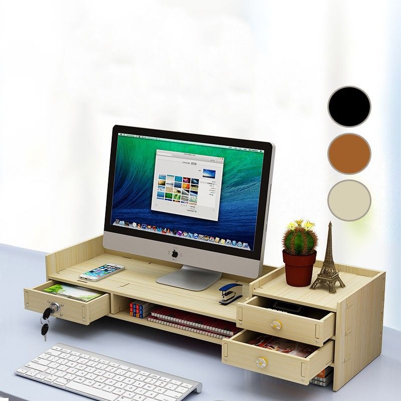 Computer Shelf Office Student multifunction DIY Wooden Desktop Storage ...