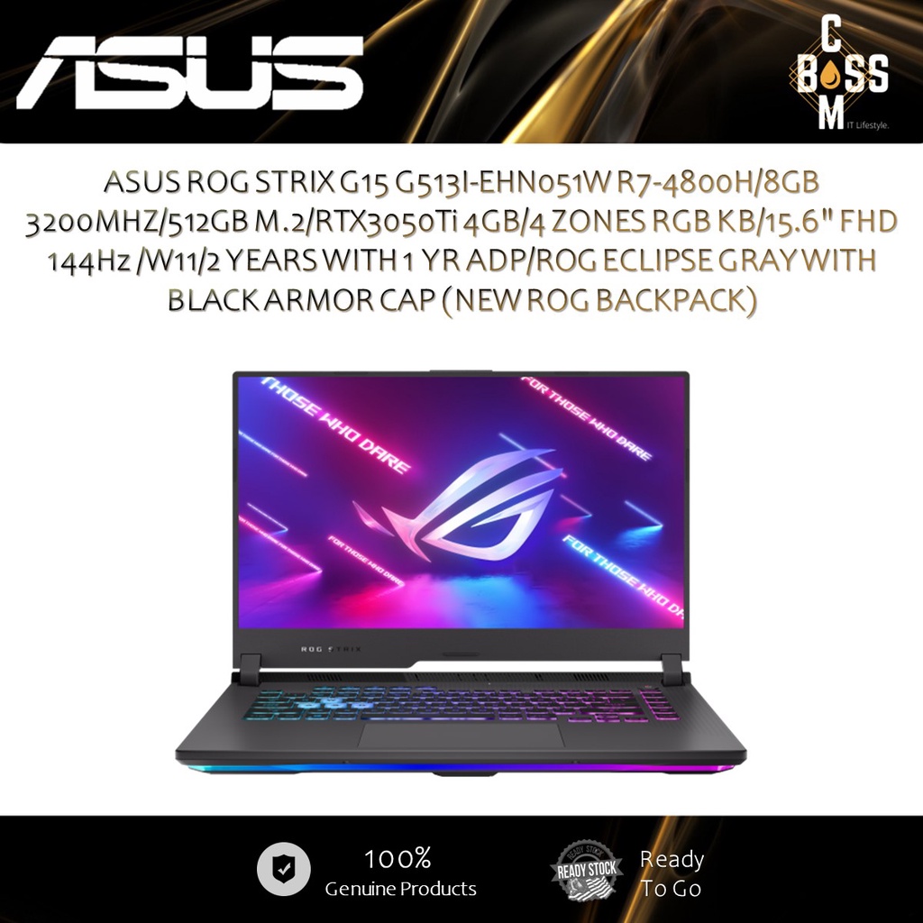 *ORIGINAL*ASUS ROG STRIX G15 G513I-EHN051W R7-4800H/8GB 3200MHZ/512GB M ...