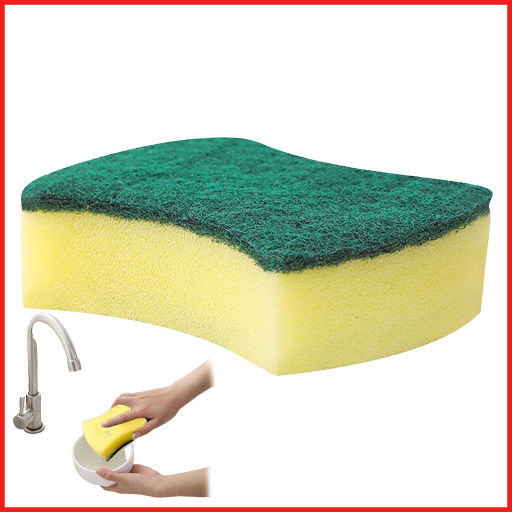 Dish Scrubber Sponge Non-scratch Scrubbing Pad Double-sided Use Heavy ...