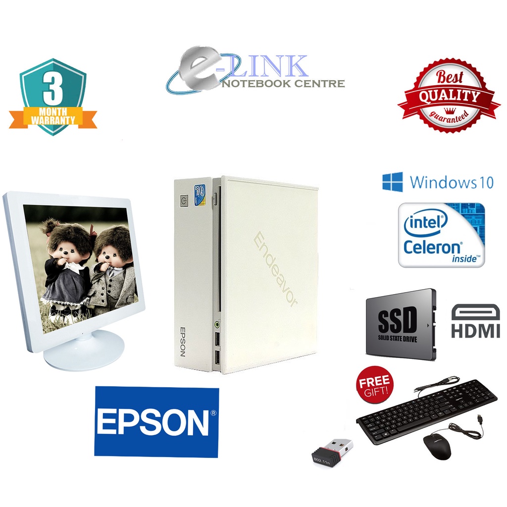 (REFURBISHED) EPSON PC FULL SET / Intel Celeron / Epson Endeavor ST125E ...