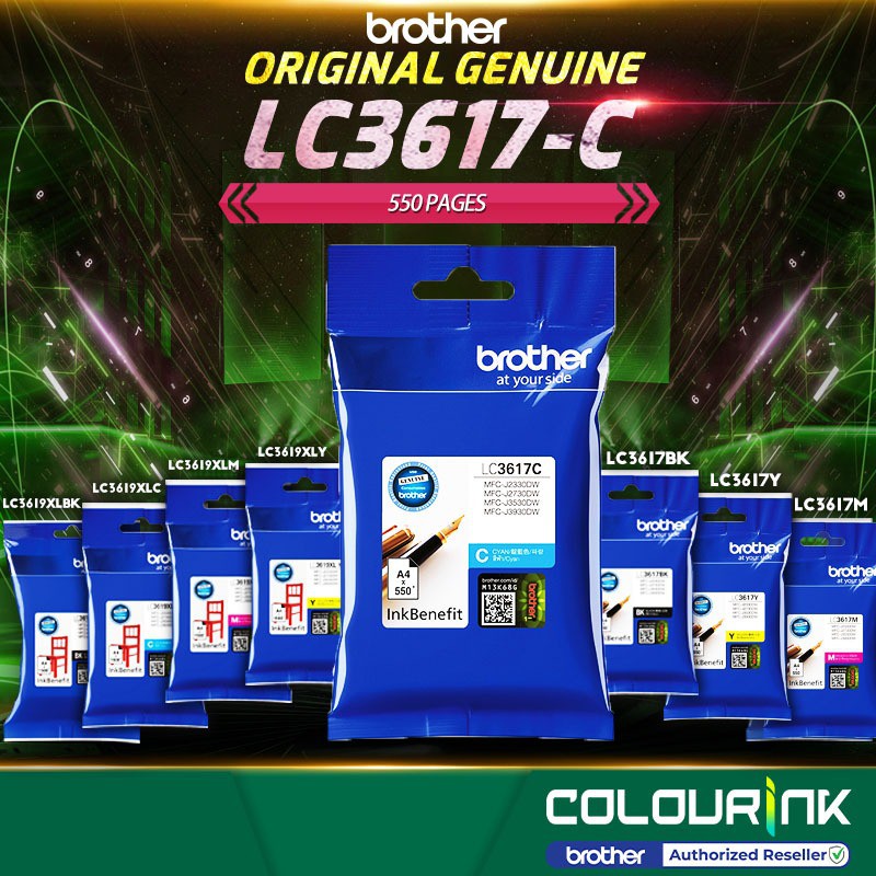 Brother LC3617 Original Cyan Ink Cartridge MFC-J2330dw /J2730dw ...