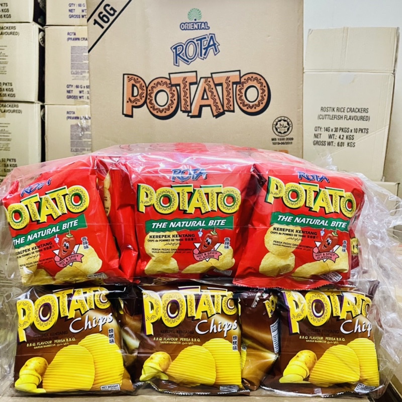 Rota Potato Chips Spicy / BBQ （16g x 30pkt）Oriental /薯片/零食 | Shopee ...