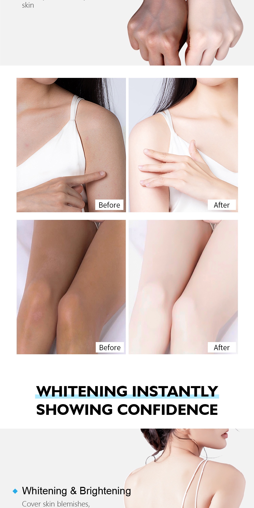 VIBRANT GLAMOUR Whitening Cream Rapid Skin Bleaching Cream Moisturizing 10% Niacinamide ...