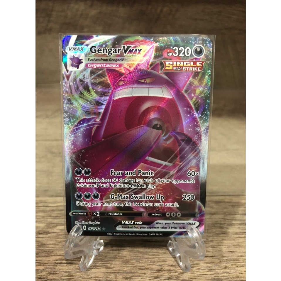 Pokemon TCG trading card - Gengar Vmax 157/264 (SS8 Fusion Strike ...