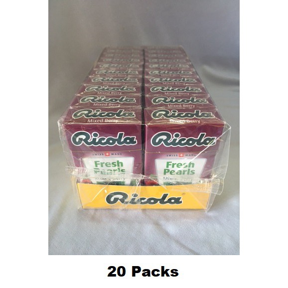 20 Packs Ricola Sugar Free Fresh Pearls Mixed Berry Chewy Refreshment 25g Each HALAL (LOCAL ...