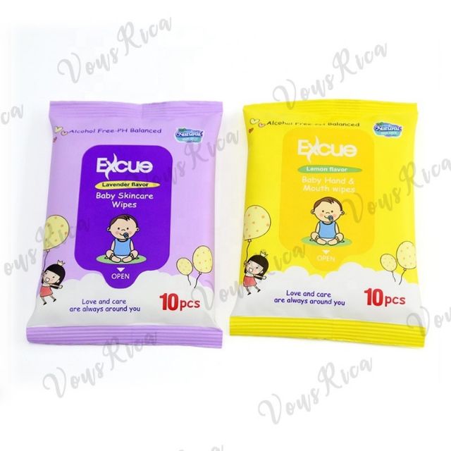 Excue Baby Wipes / wet tissue alcohol free [1pack 10 sheet] | Shopee ...
