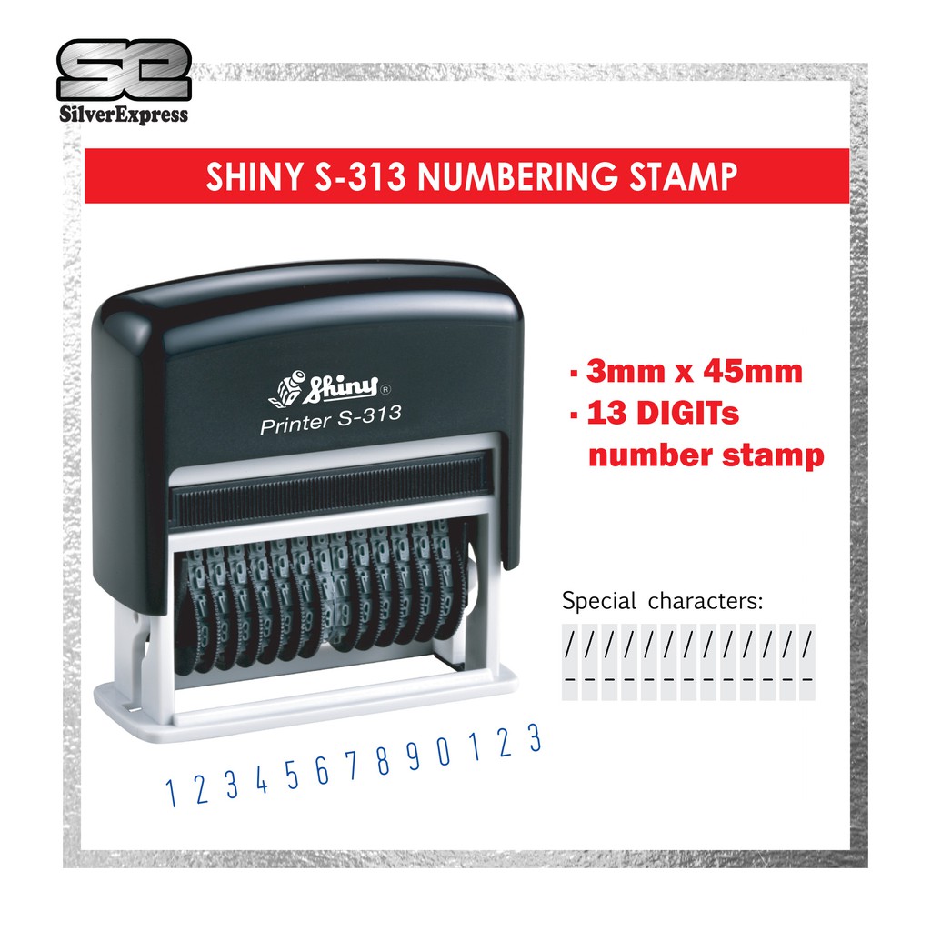 13 DIGIT NUMBER STAMP / 13 BAND / S313 SHINY NUMBERING STAMP / SELF ...