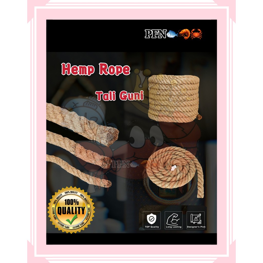 Hemp Rope Tali Guni 4mm -10mm,12mm, 16mm---24mm Natural Thick for ...
