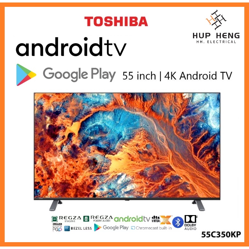 Toshiba 4K UHD Android TV Bezel Less Design (55") 55C350KP | Shopee Malaysia
