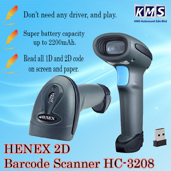 HENEX 2D Wireless Barcode Scanner (HC-3208R) | Shopee Malaysia
