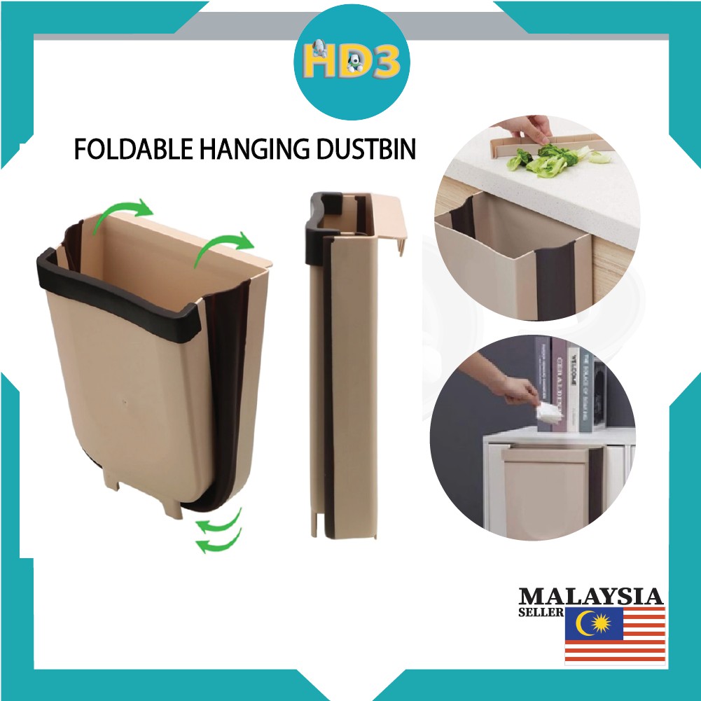 Rubbish Bucket Large 9L Foldable Kitchen Trash Dustbin Garbage Basket ...