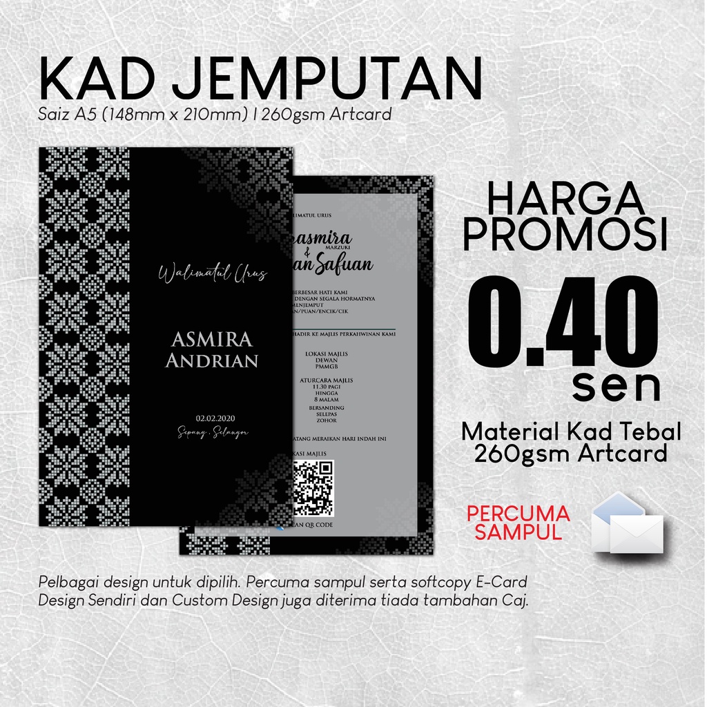 Kad Kahwin / Kad Jemputan / Invitation Card / Wedding Card A5 Size ...