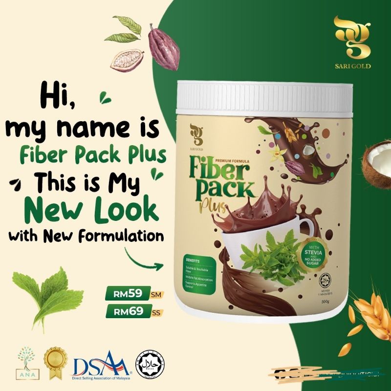 NEW FORMULA | FIBER PACK PLUS STEVIA | Shopee Malaysia