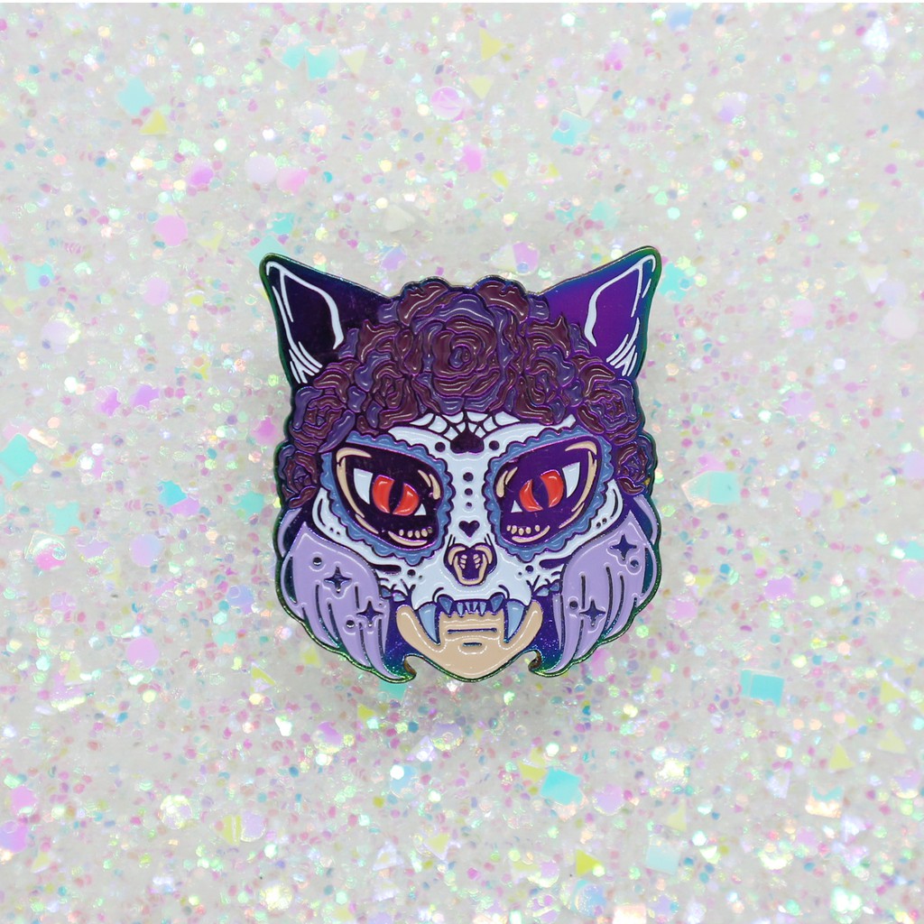 Cat Skull Enamel pin | Shopee Malaysia
