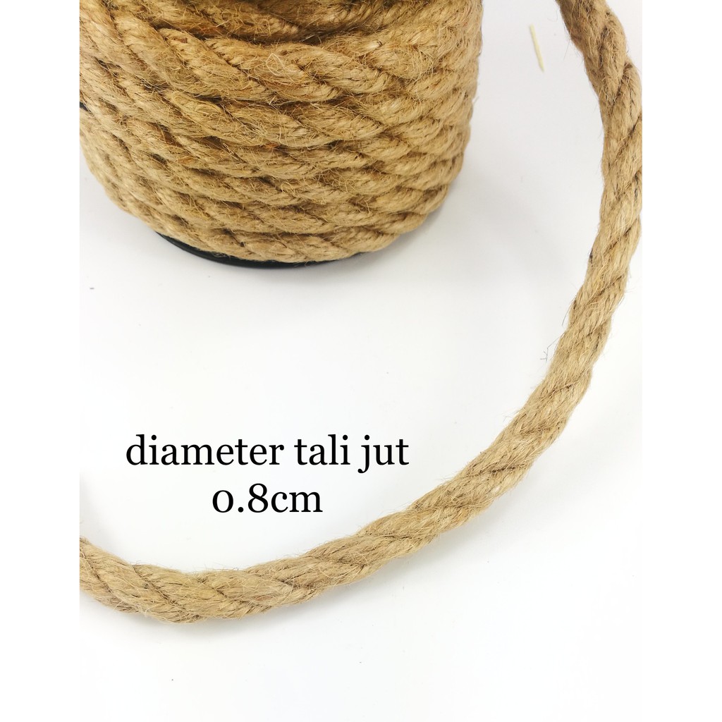 Tali guni tali jut hemp rope hem cordage 0.8cm 1.0cm x 1 meter | Shopee ...