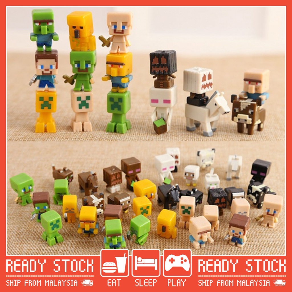 Minecraft Story 36 Pcs Miniature Mini Figure Collection Toy Cake Topper ...
