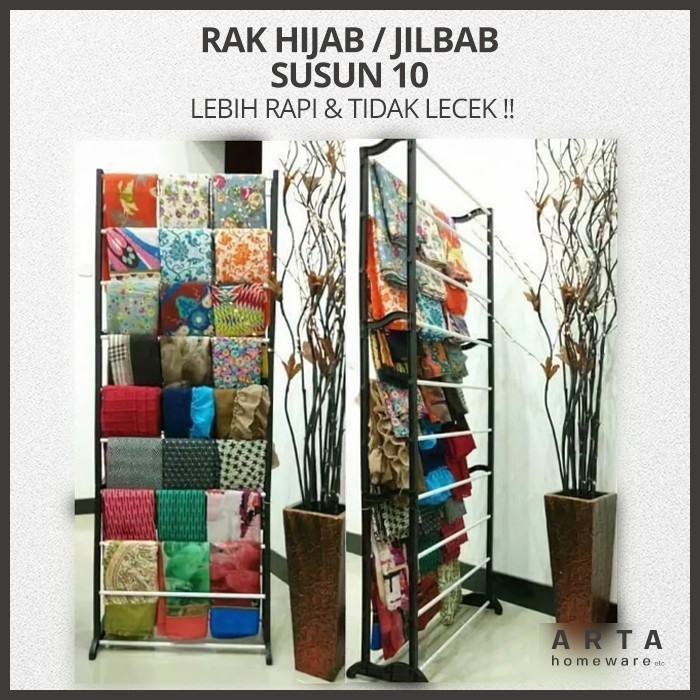 Neat Hijab!! Iron Hijab Rack / Hijab Rack 10 Stacking / Hanging Hijab ...