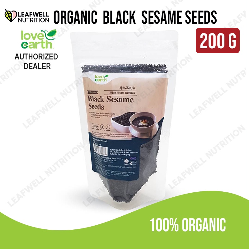 Organic Black Sesame Seeds 200g | Bijan Hitam Organik | 有机黑芝麻 | Shopee ...