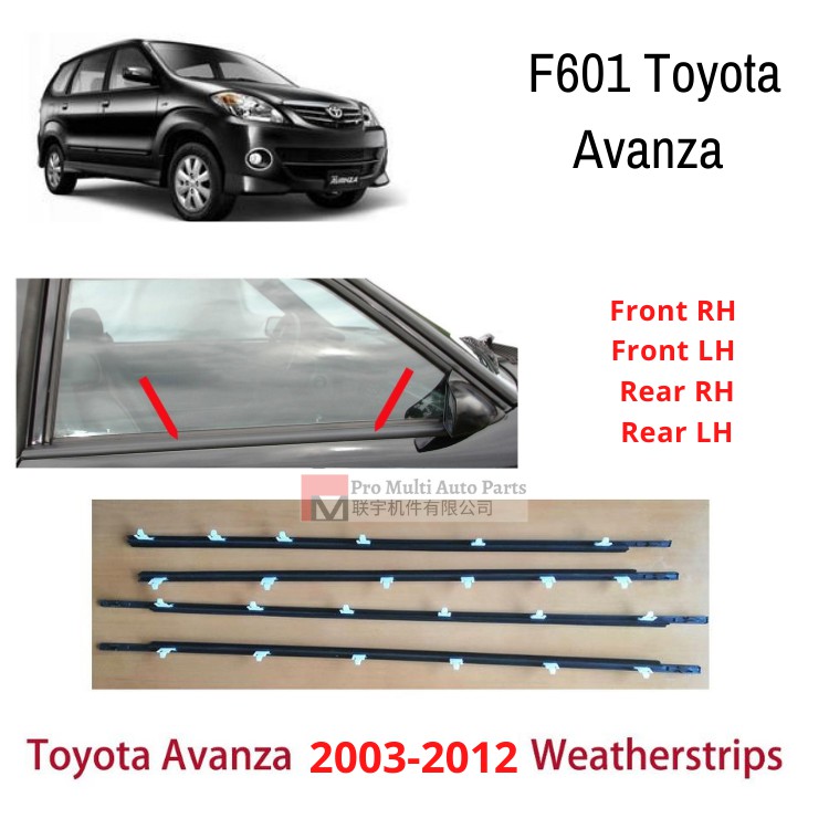 Original Toyota Avanza F601 2003-2012 Door Glass Moulding Lining Outer ...