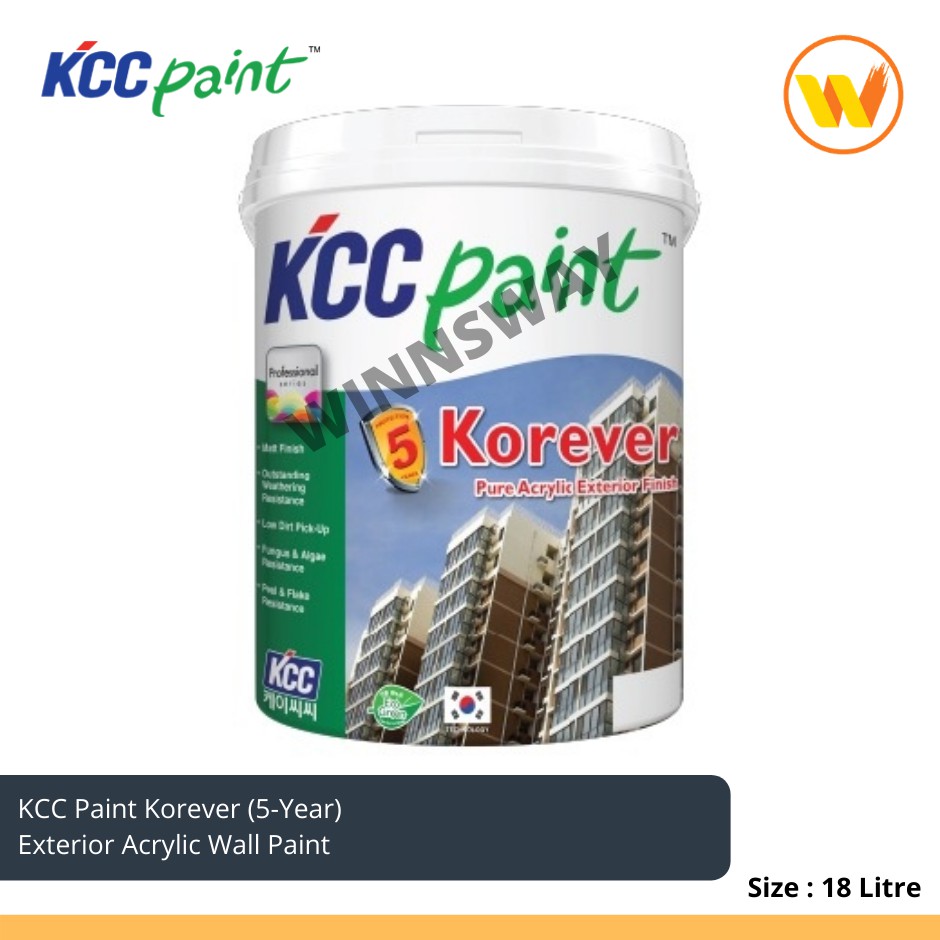 18Litre KCC Korever White (Exterior Wall Paint Finish) Cat Putih Luar ...
