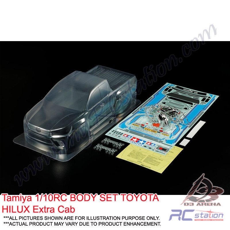 Tamiya Clear Body Shell #51611 - Tamiya 1/10 RC BODY SET TOYOTA HILUX ...