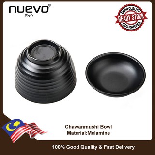NUEVO STYLE Black Melamine Chawanmushi Cup 黑色密胺茶碗蒸杯 Cawan Chawanmushi ...