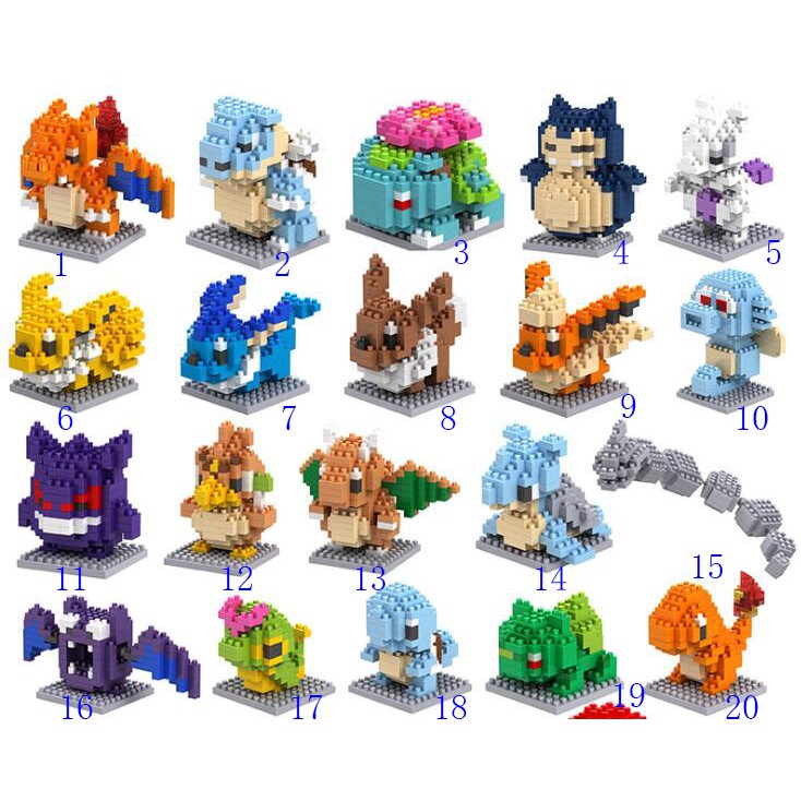 Ready Stock 20 Type Pokemon Mini blocks building blocks bricks toys ...