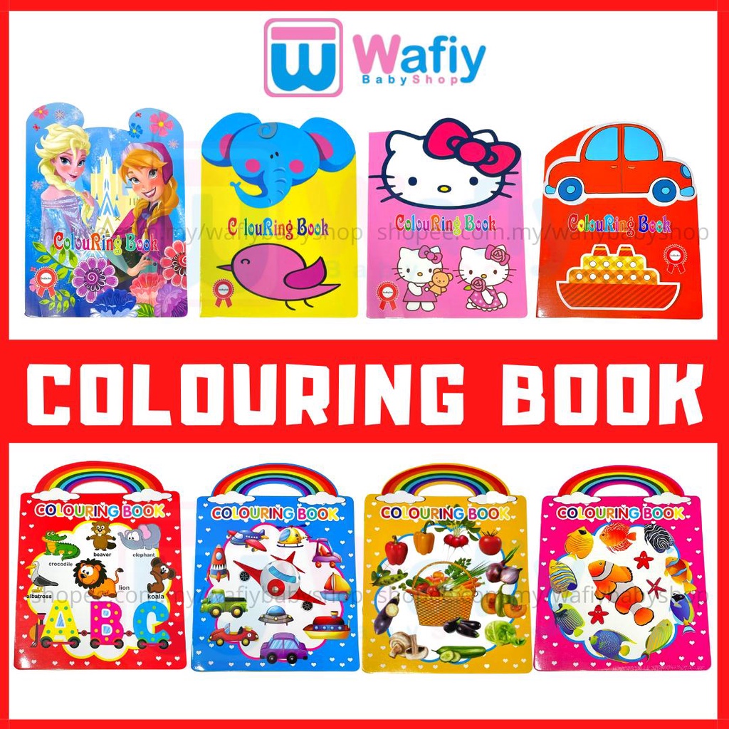 Buku mewarna / colouring book A5 A4 cartoon 16 muka surat fancy ...
