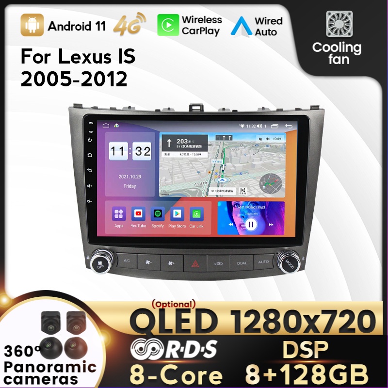 7862 IPS Android 11 Car Radio DVD Player for Lexus IS250 IS300 IS200 ...