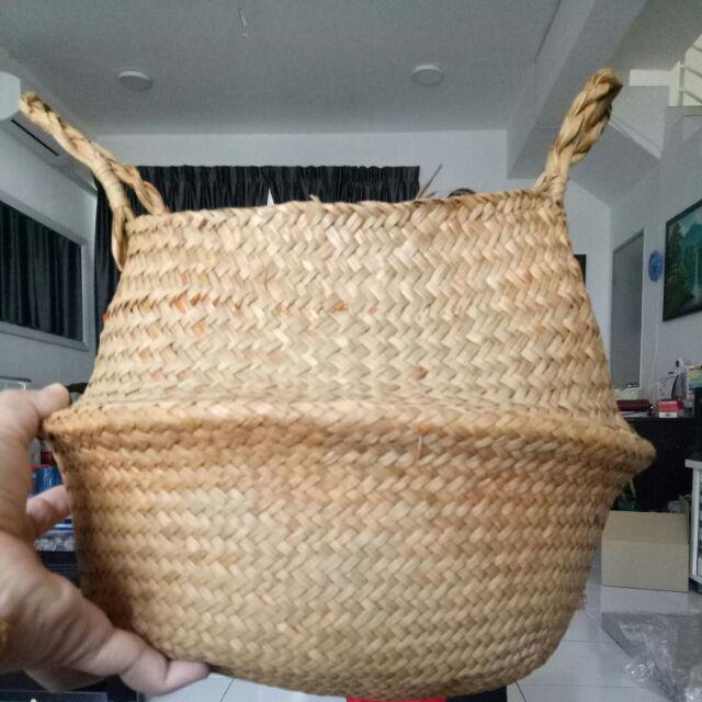 Pasu Pokok Bunga Rotan Rattan Bakul Rotan Artificial Plant Pot Handmade ...