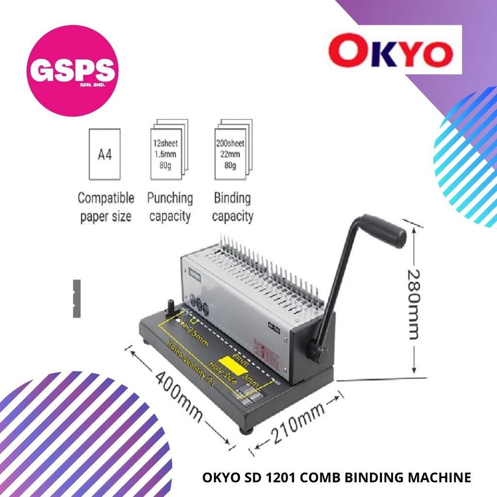 OKYO SD 1201 COMB BINDING MACHINE | Shopee Malaysia