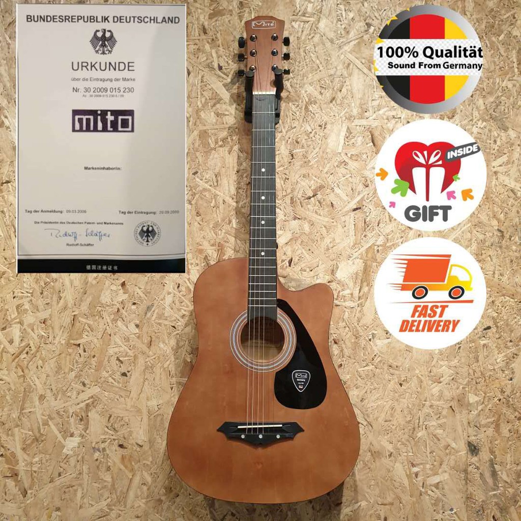 Mito D-38 Tulang Besi Iron Truss Rod Neck 38" Inch Acoustic Guitar ...