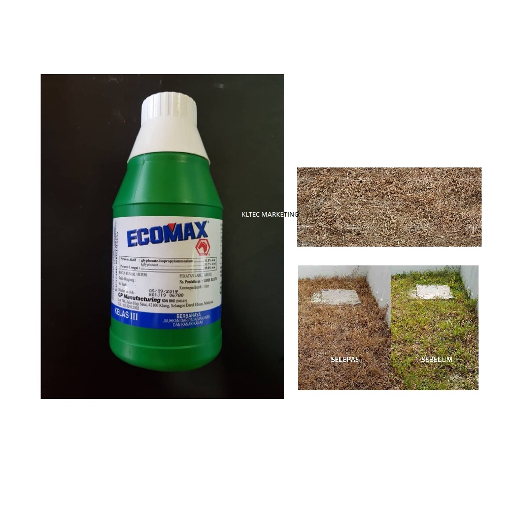 ECOMAX HERBICIDE RACUN RUMPUT 41% GLYPHOSATE RACUN LALANG 1L | Shopee ...