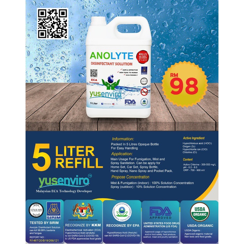 Anolyte Refill (5 Liter ) | Shopee Malaysia