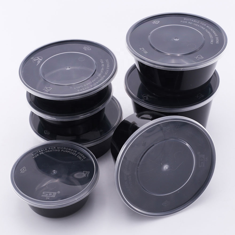 (Ready Stock) Y1000-PP Round Takeaway Container Black/Bekas Mee ...