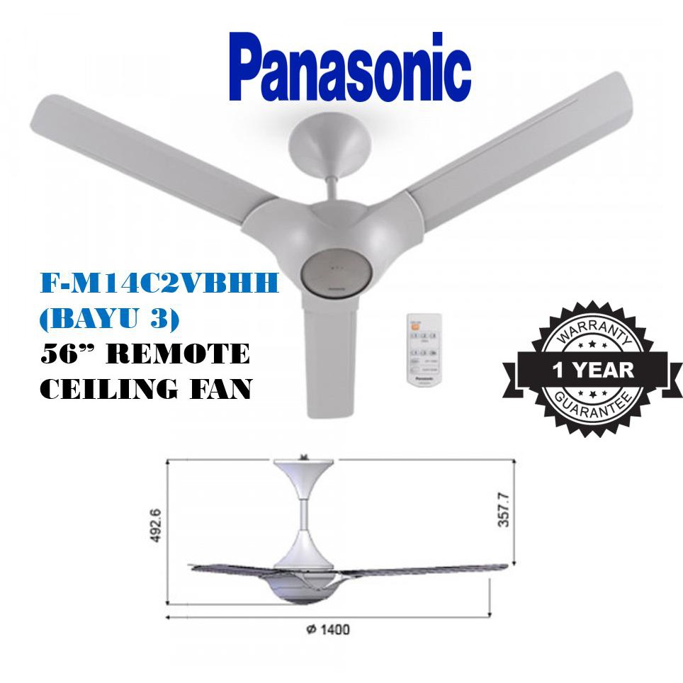 Panasonic Bayu 3 Blades Ceiling Fan | Shelly Lighting