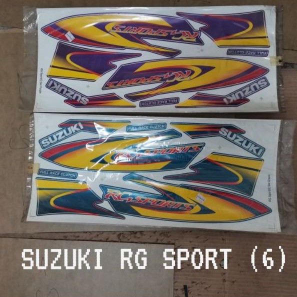 BODY STICKER SET SUZUKI RG SPORT (6) - DECAL MOTORCYCLE STRIPE MOTOR ...