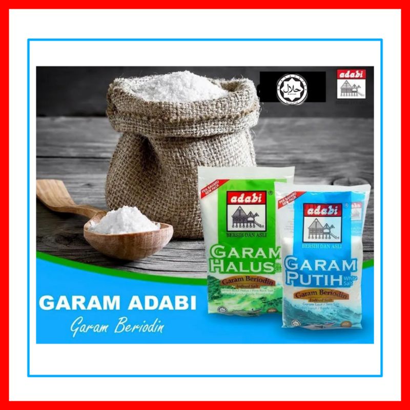 GARAM PUTIH ,GARAM HALUS ADABI 400G WHITE SALT,FINE SALT ADABI 400G ...