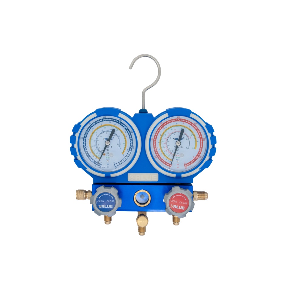 VALUE Manifold Gauge Set (VMG-2-R32-B) R32 R410A R134a R22 Air Cond Gas Meter | Shopee Malaysia
