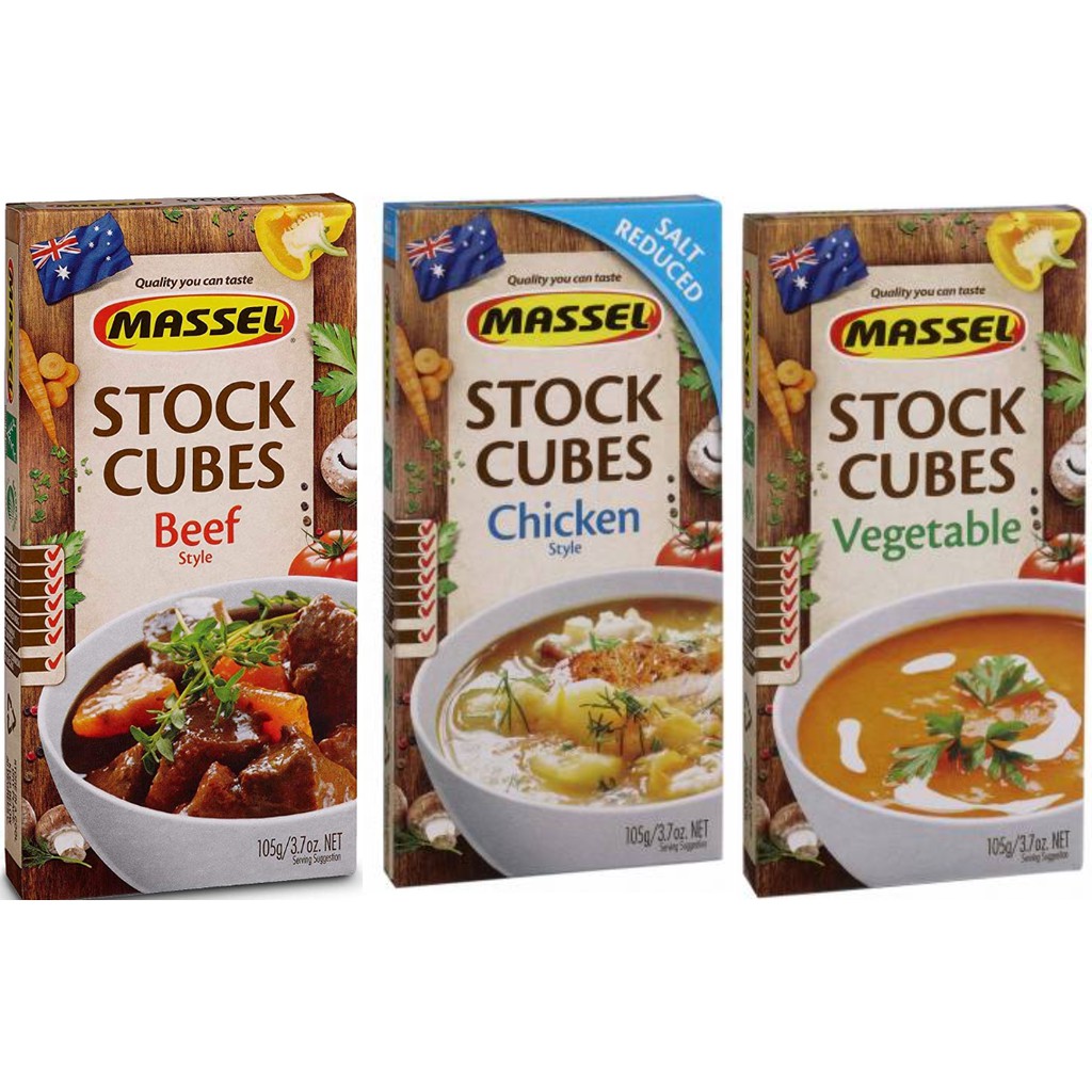 Ready Stock 105gm Massel Stock Cubes Chicken Beef Vegetable Vege Plant Based Style Salt