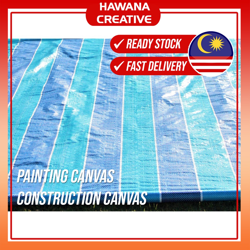 [READY STOCK] Tarpaulin Canvas Sheet Blue White / Kanvas Biru Putih (1 ...